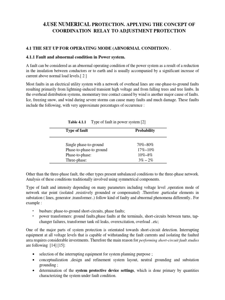 4.use Numerical: Protection. Applying The Concept of Coordination Relay To Adjustment Protection ...
