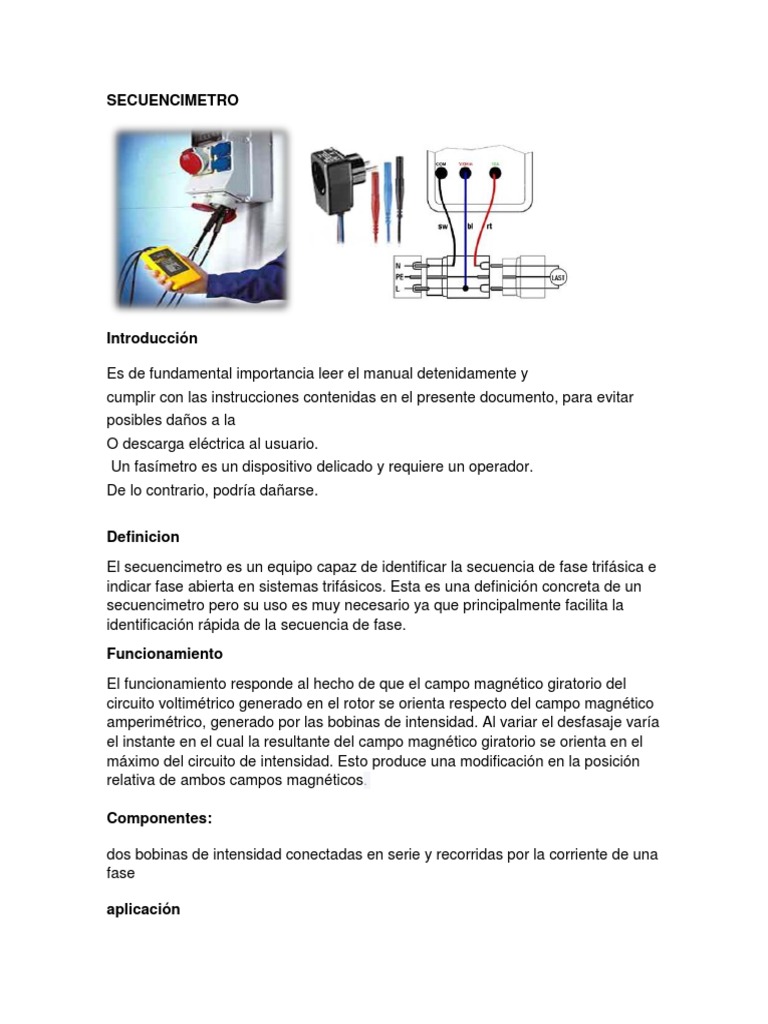 Guía de Uso del Secuencímetro Trifásico | PDF