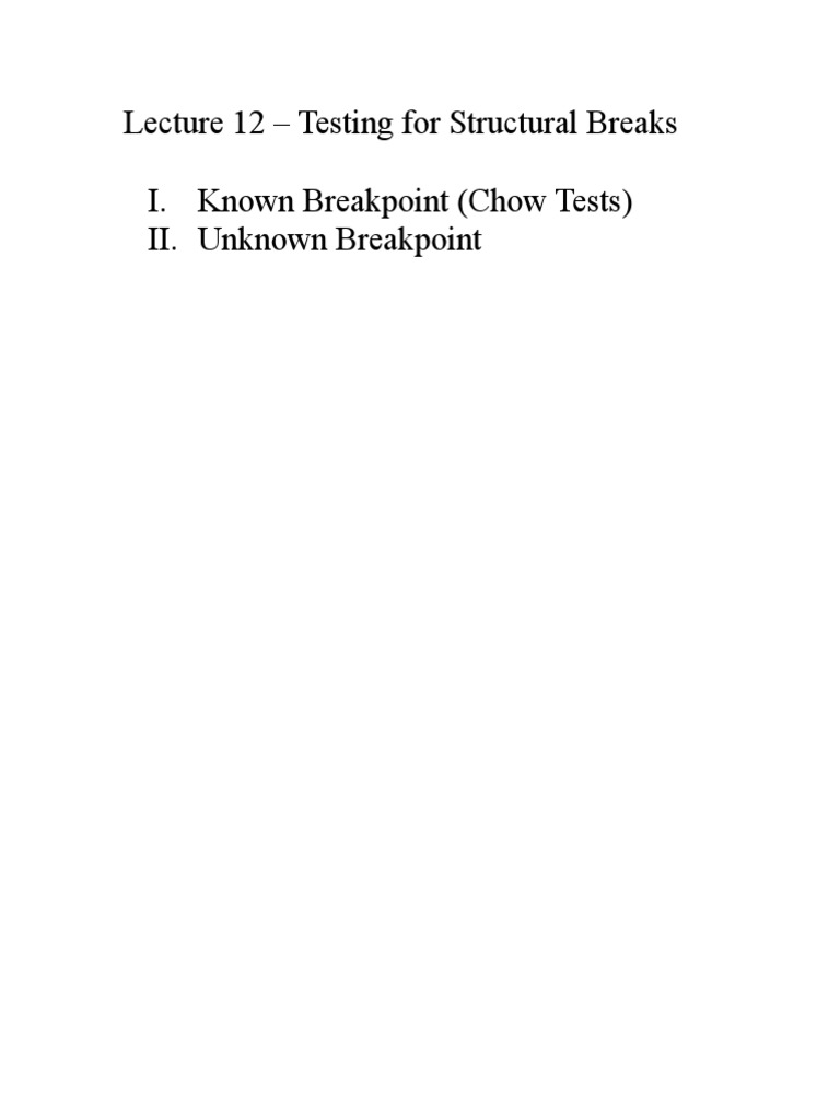 Chow Test for Structural Breaks | PDF | Ordinary Least Squares ...