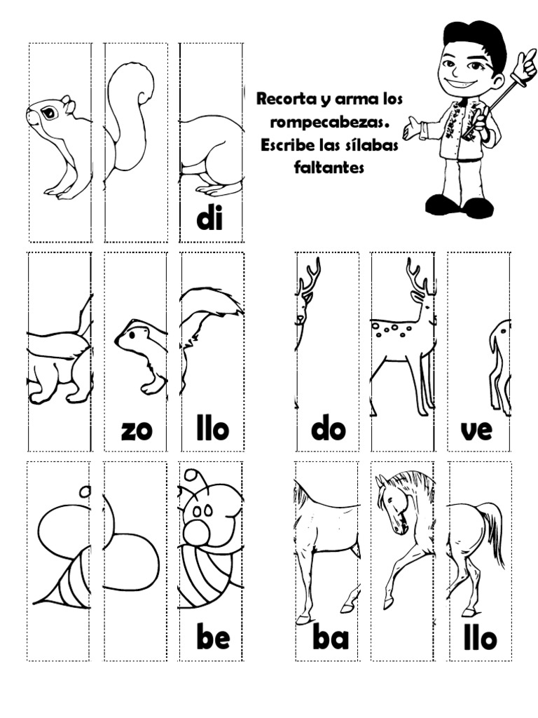 Rompecabezas Silabas Animales PDF | PDF
