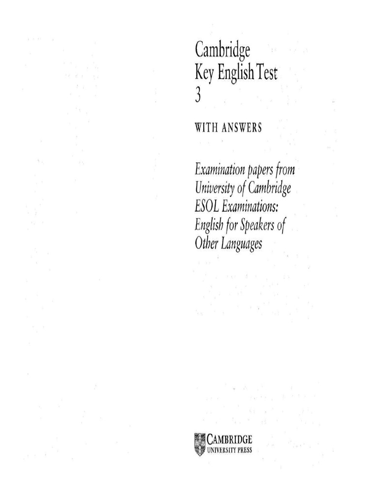 CB Papers KET 3 PDF | PDF