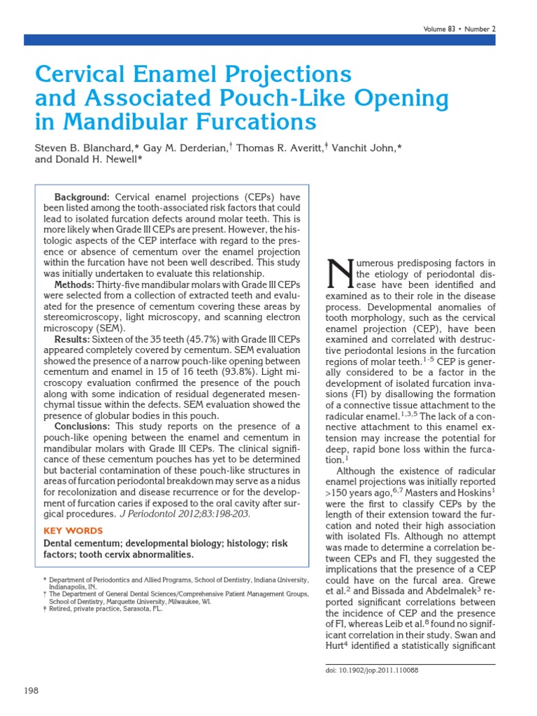 Proyecciones Del Esmalte y Lesiones de Furca | PDF | Human Tooth ...