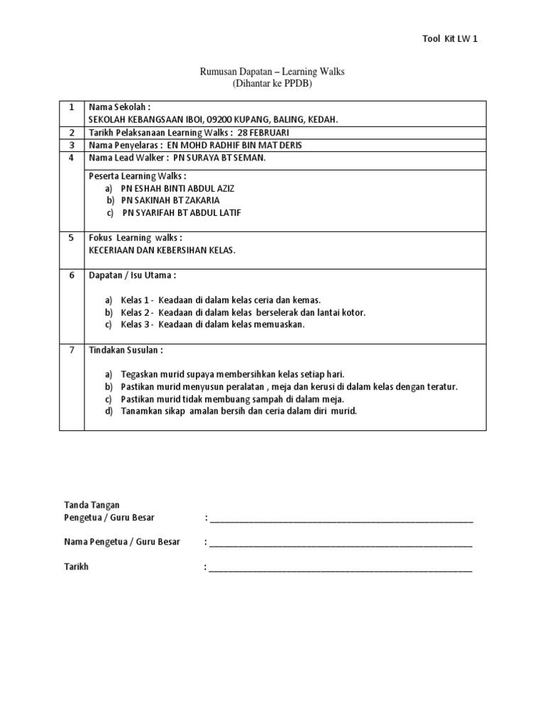 Learning Walks - PLC | PDF