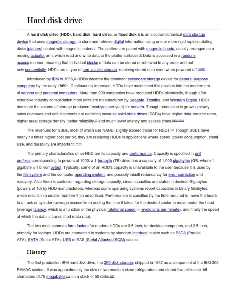 Hard Disk Drive | PDF | Hard Disk Drive | Solid State Drive
