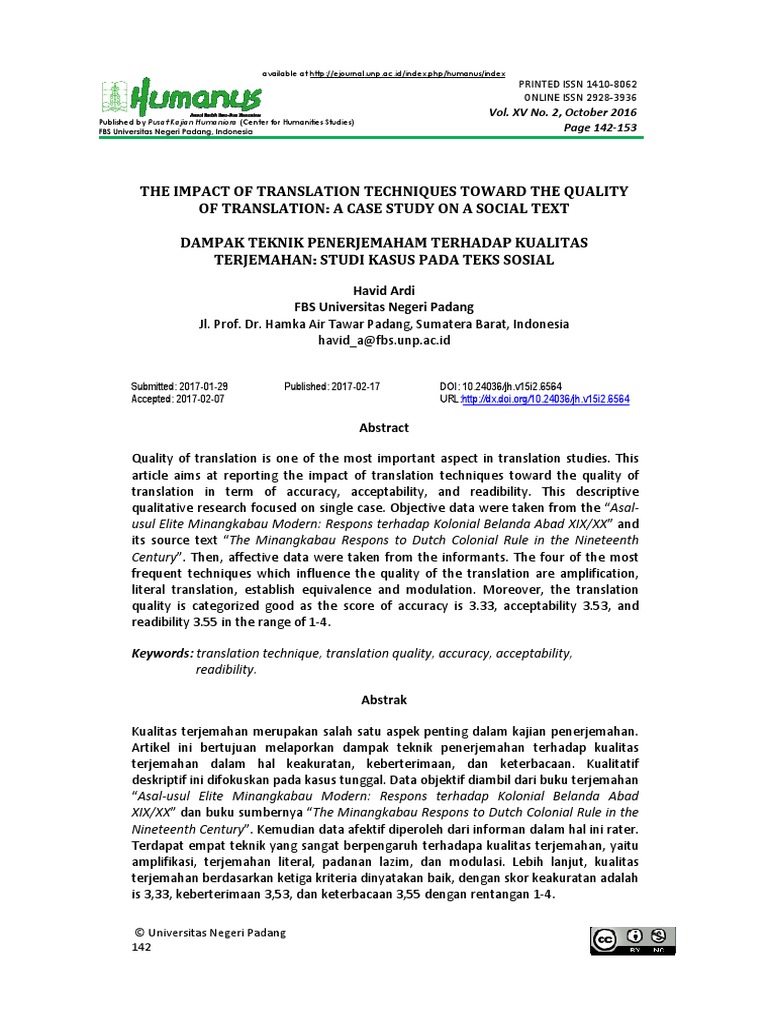 Technique and Translation Quality | PDF | Linguistics | Semiotics