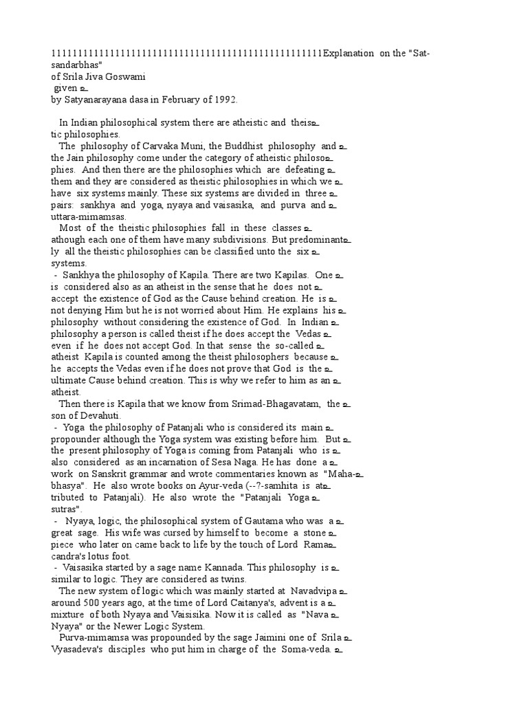 Sat Sandarbha Class | PDF | Bhagavata Purana | Indian Religions