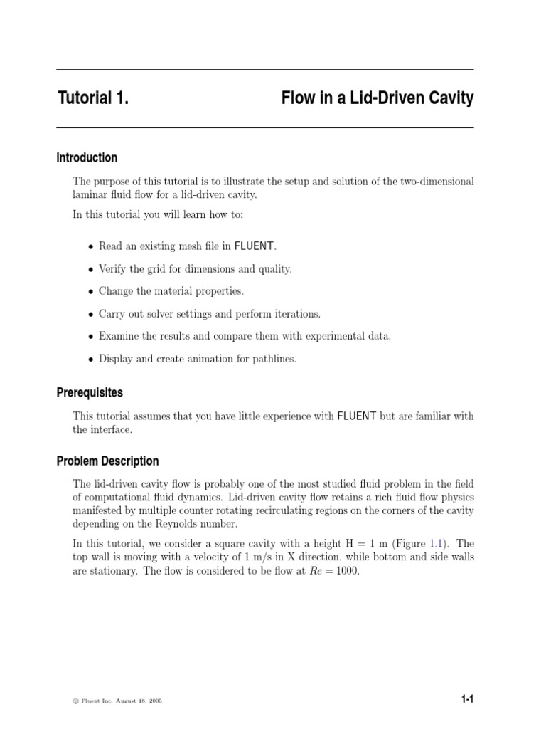 Lid Driven Cavity Simulation | PDF | Reynolds Number | Fluid Dynamics