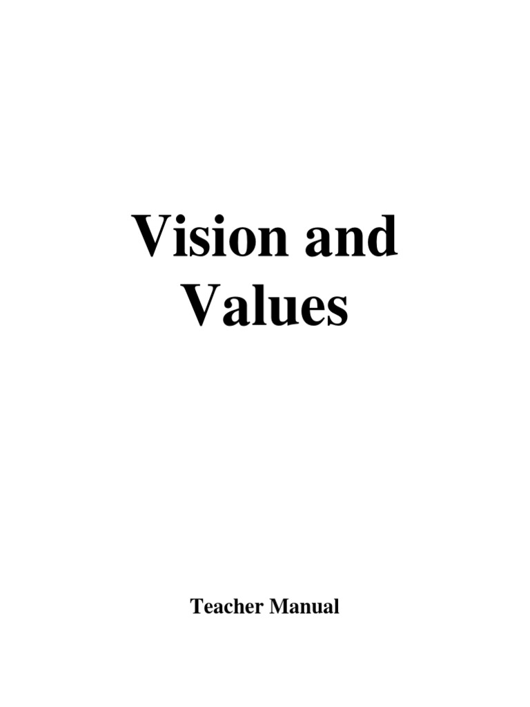 Vision and Values: Teacher Manual | PDF | Cataract | Visual Impairment