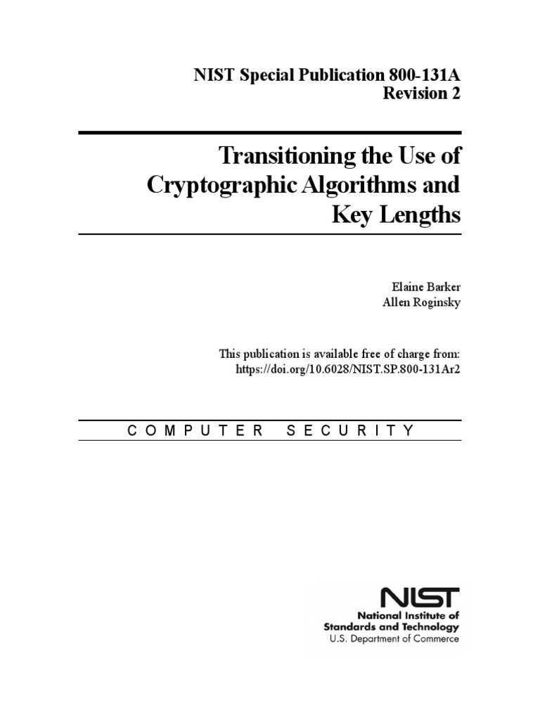 Transitioning The Use of Cryptographic Algorithms and Key Lengths | PDF | Cryptography | Key ...