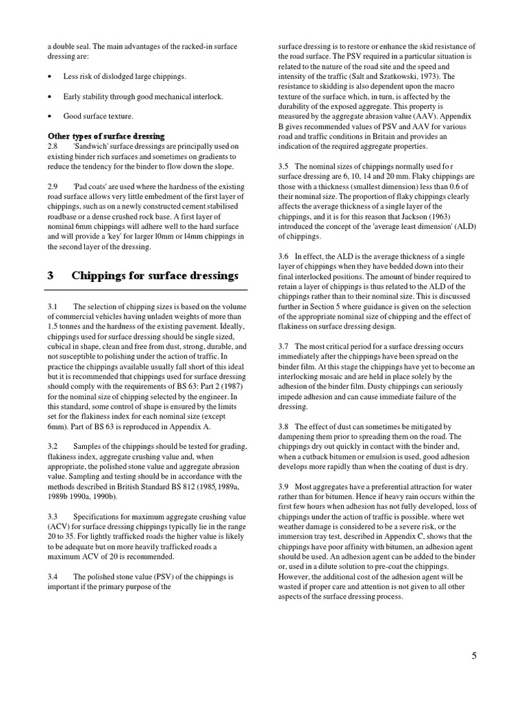 Chippings For Surface Dressings Note03 | PDF | Asphalt | Road Surface