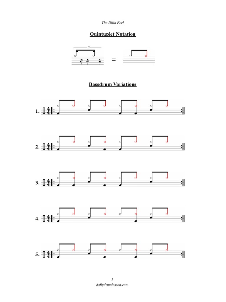 Quintuplet Notation: The Dilla Feel | PDF