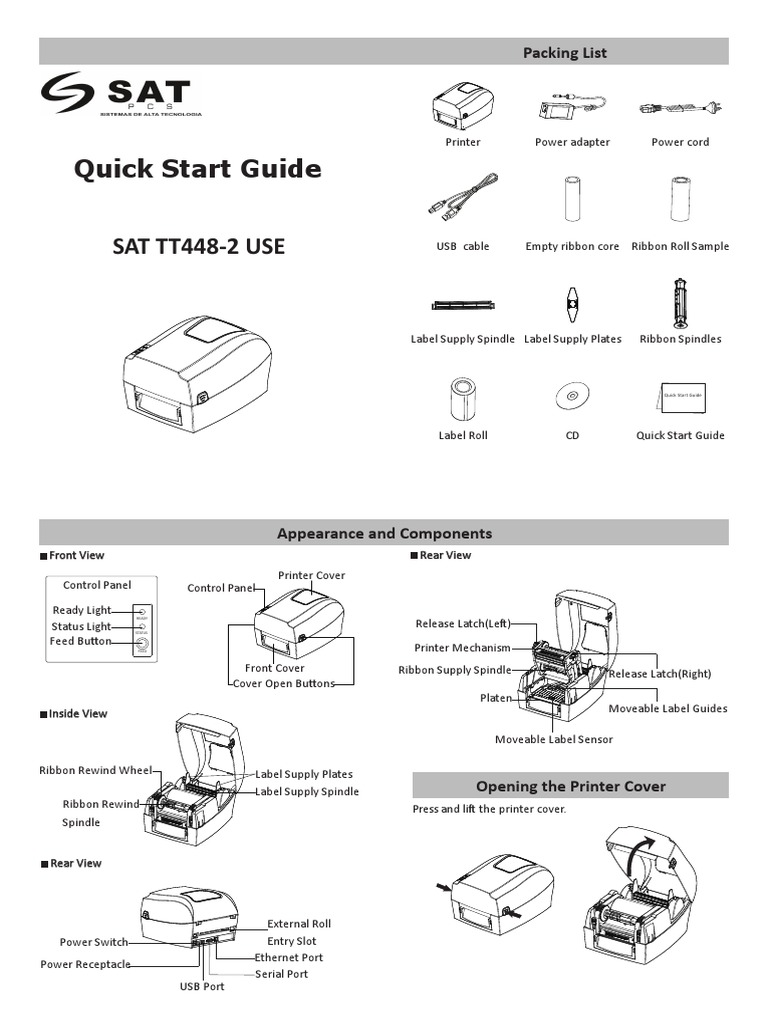 Quick Start Guide: Packing List | PDF | Printer (Computing) | Usb