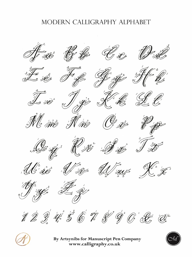 Modern Calligraphy Alphabet by Artsynibs Manuscript | PDF