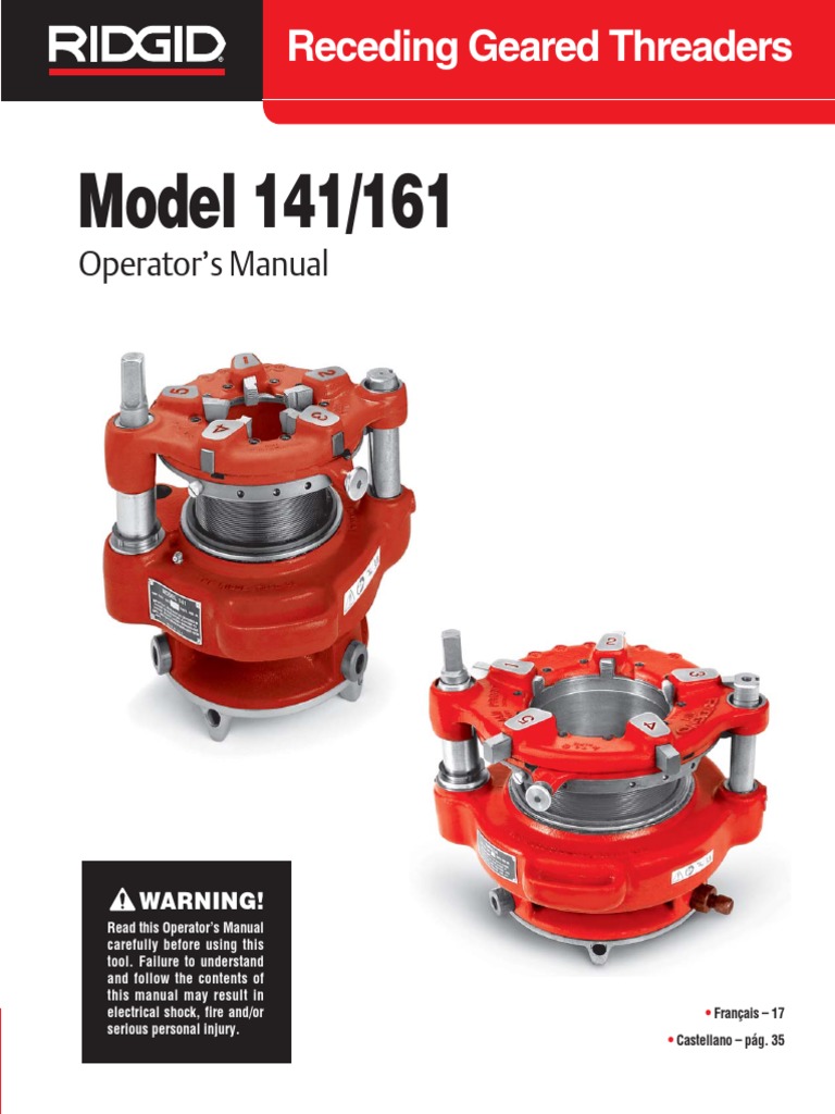Model 141/161: Receding Geared Threaders | PDF | Screw | Gear