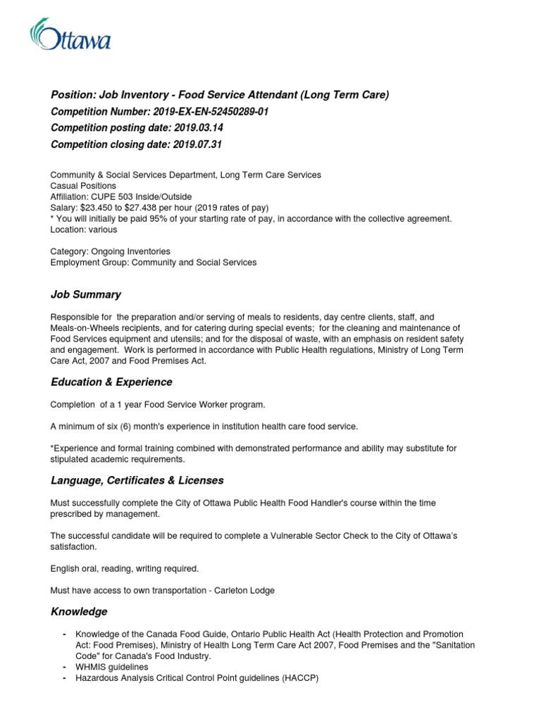 City of Ottawa JobPoster | PDF | Employment | Competence (Human Resources)