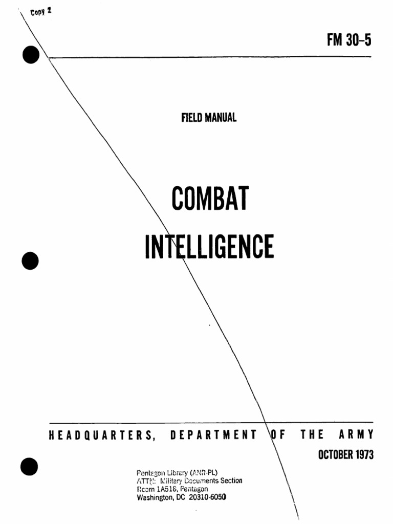 fm30-5 1973 | PDF | Military Intelligence | Staff (Military)