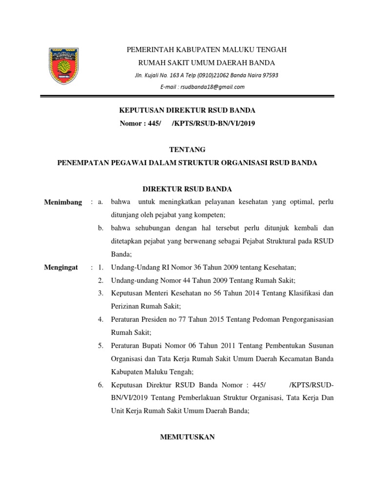 SK Penempatan Pegawai | PDF