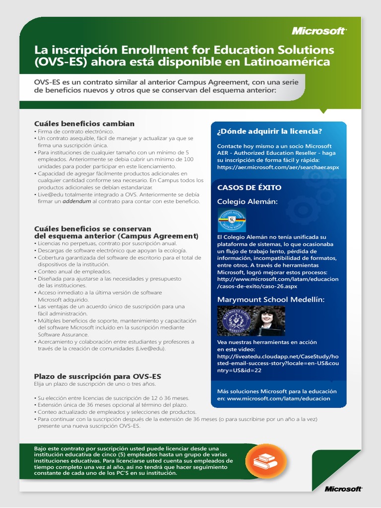 Brochure de Open Value Suscripcion | PDF | Microsoft | Software