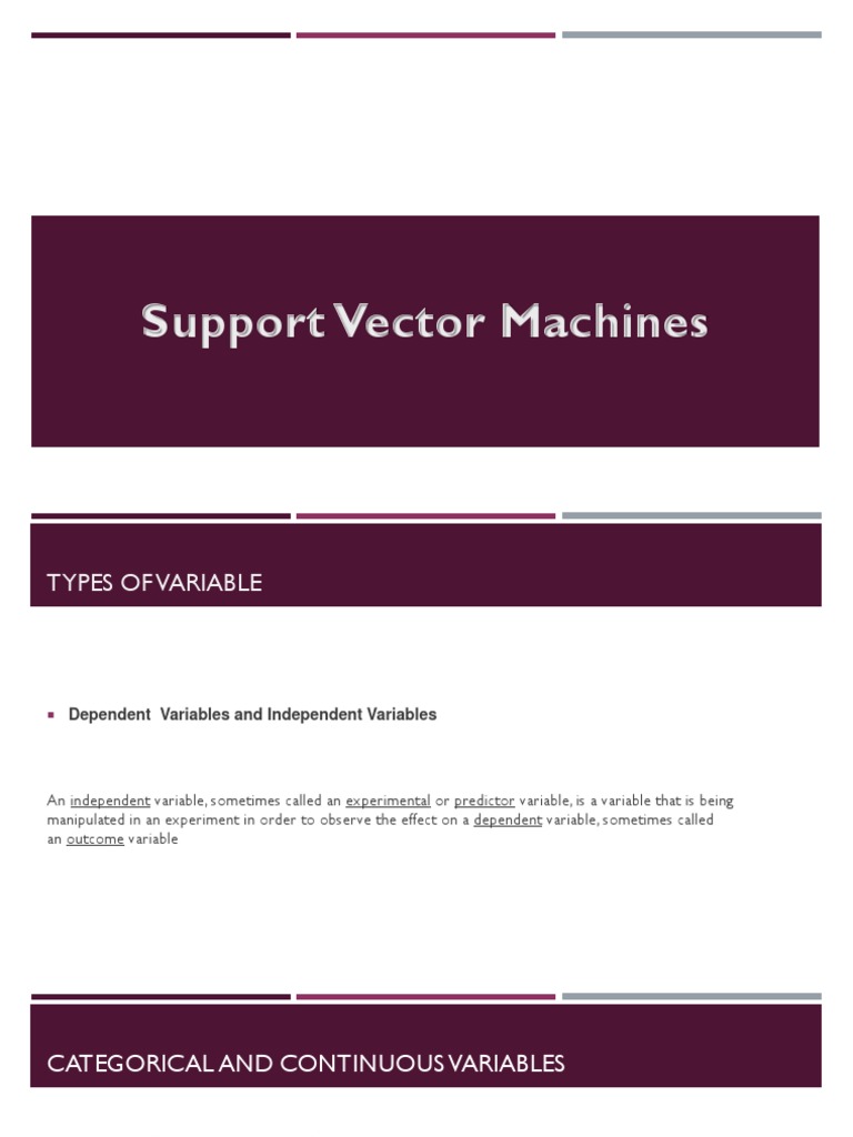 SVM Presentation | PDF | Dependent And Independent Variables | Statistical Classification