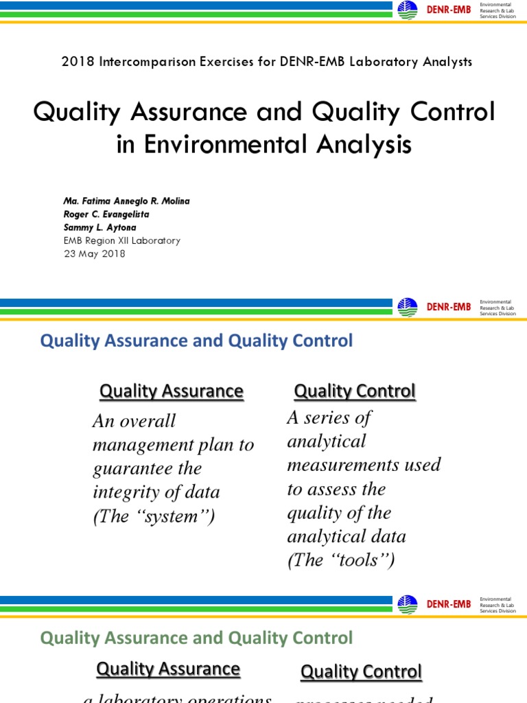 Quality Assurance and Quality Control in Environmental Analysis | PDF ...