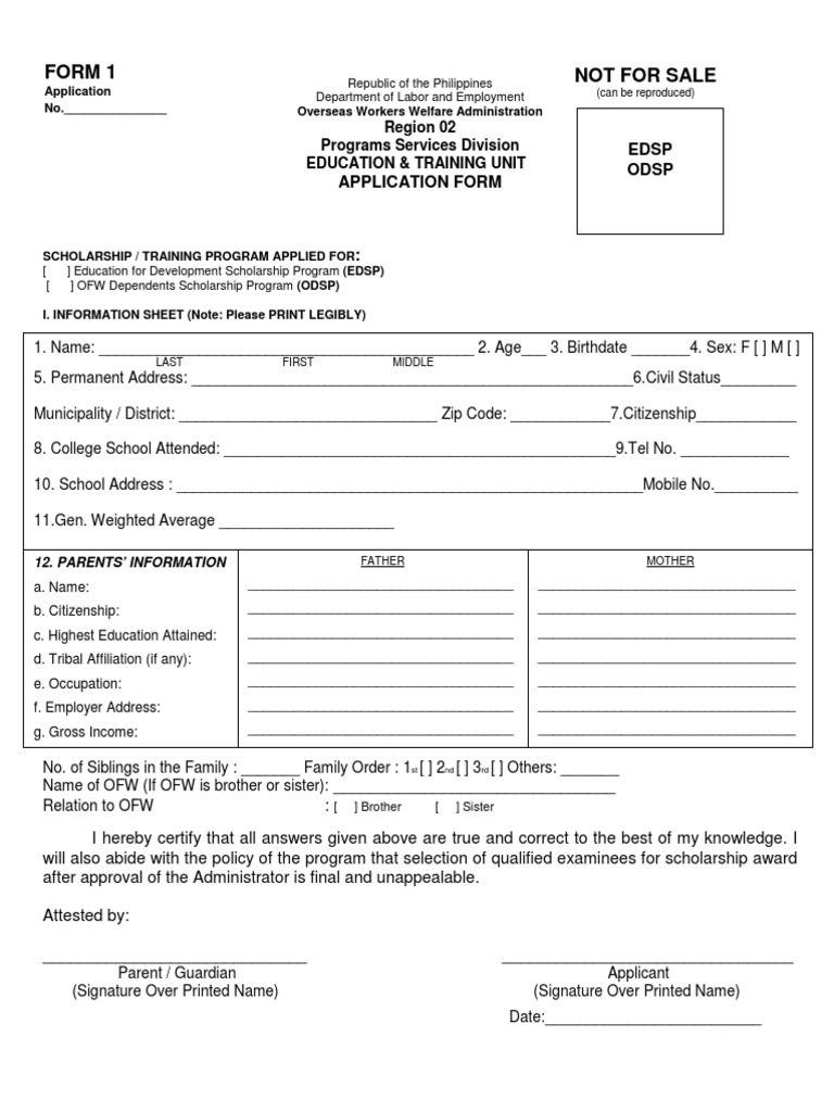 Rwo2 Application Form Edsp and Odsp For College | Download Free PDF ...