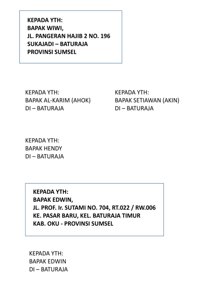 Alamat Sampul Surat PDF | PDF