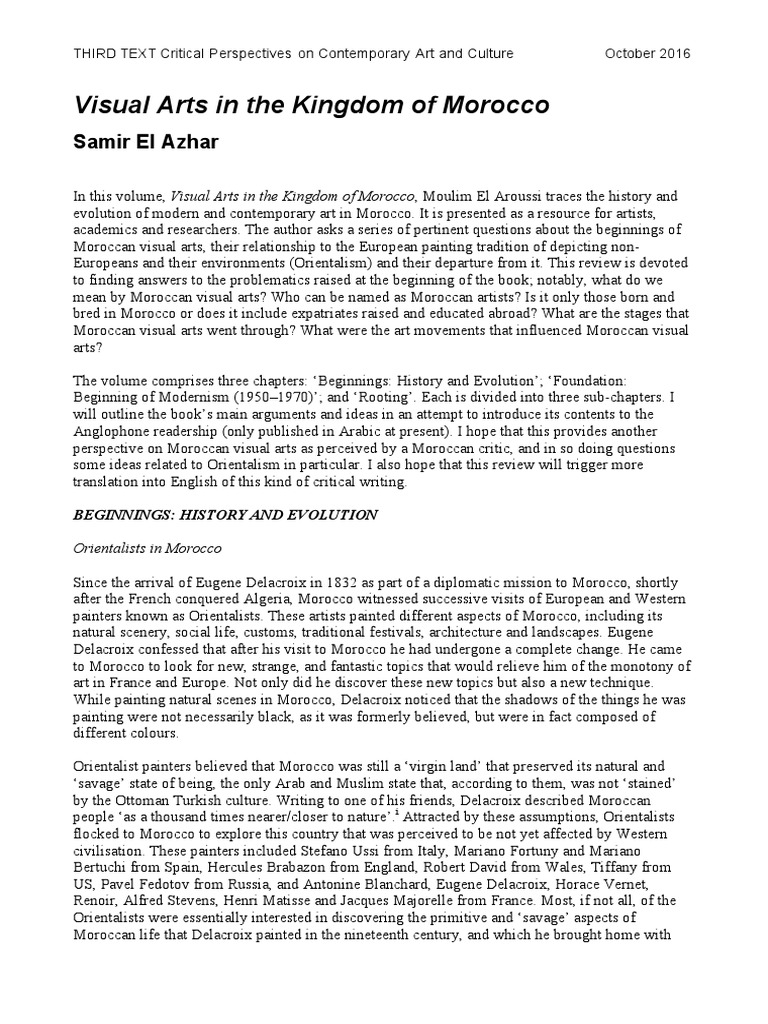 Visual Art Morrocco | PDF | Morocco | Orientalism