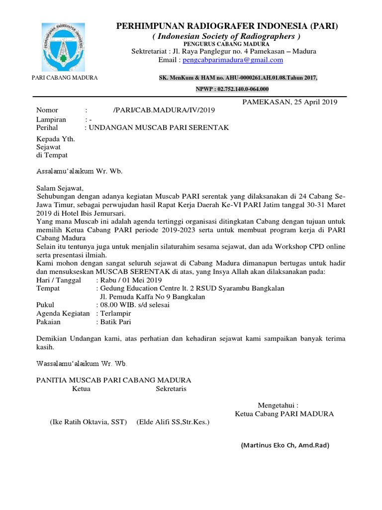Undangan Muscab | PDF | Sains & Matematika