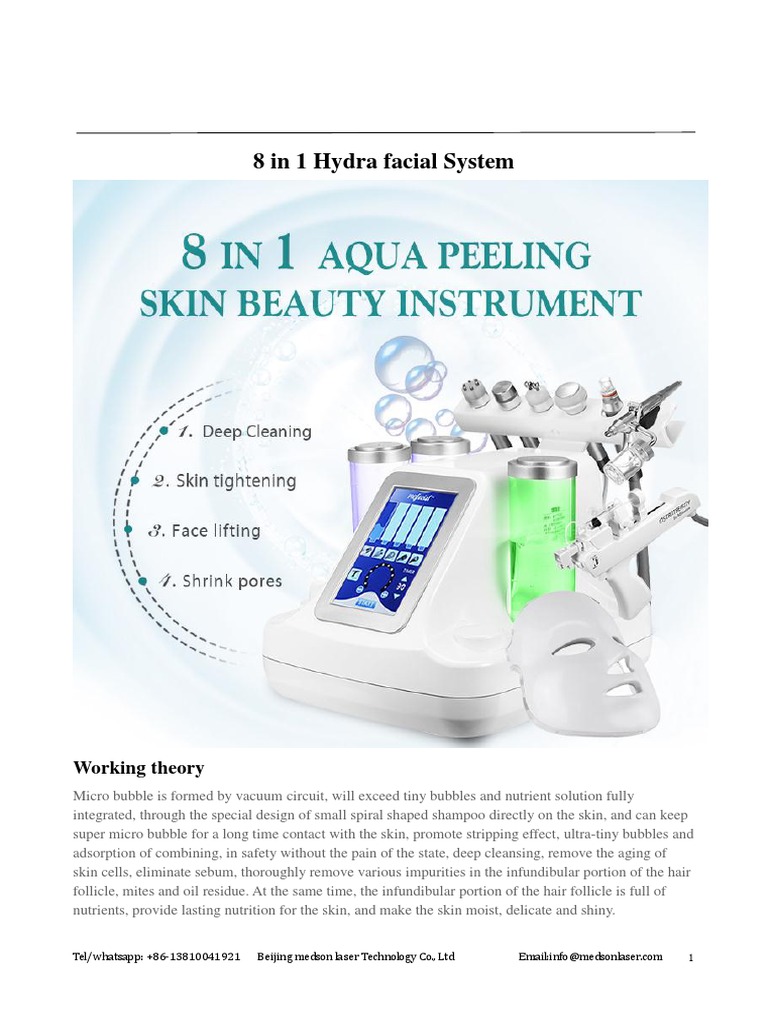 8 in 1 Hydrafacial Machine | PDF | Wrinkle | Skin