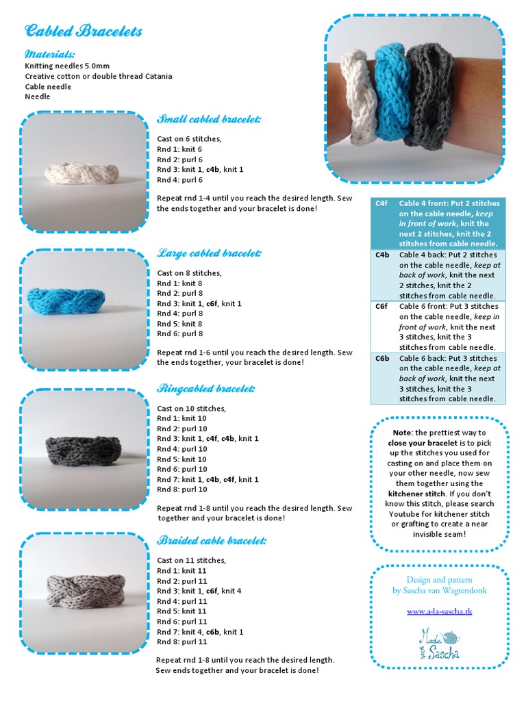 Cabled Bracelets PDF | PDF | Knitting | Sewing
