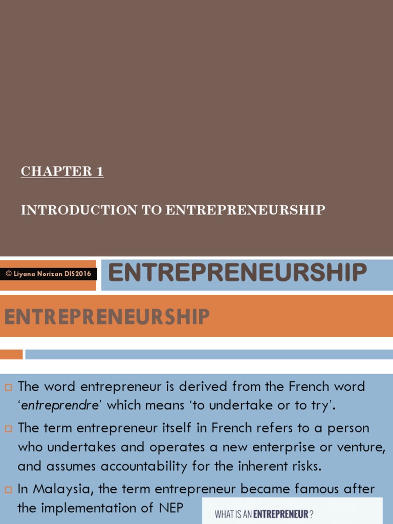 Introduction To Entrepreneurship | PDF | Entrepreneurship | Employment