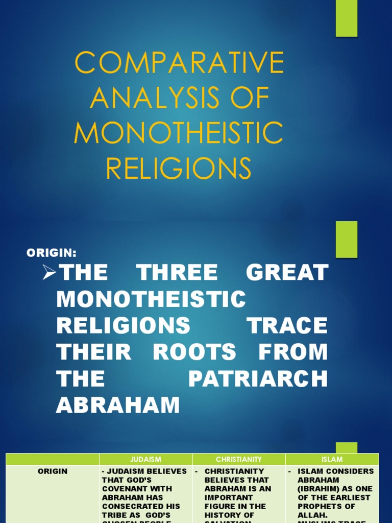 Comparative Analysis of Monotheistic Religions | PDF | Good Works | Abraham