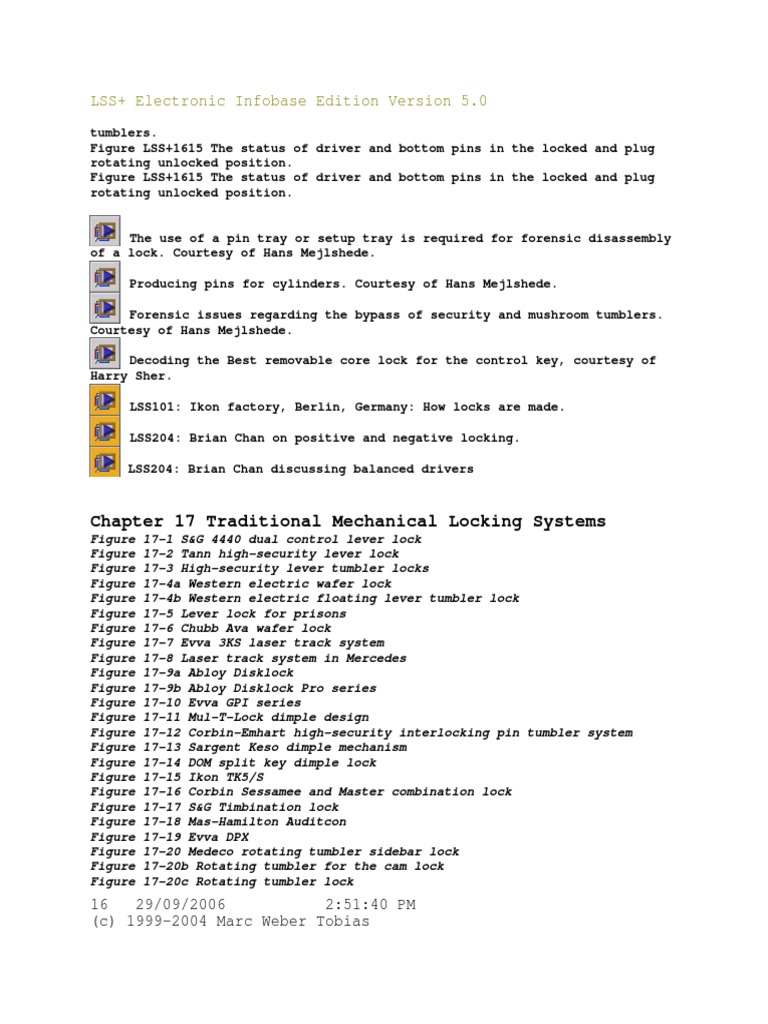 LSS+ Electronic Infobase Edition Version 5.0: Chapter 17 Traditional Mechanical Locking Systems ...