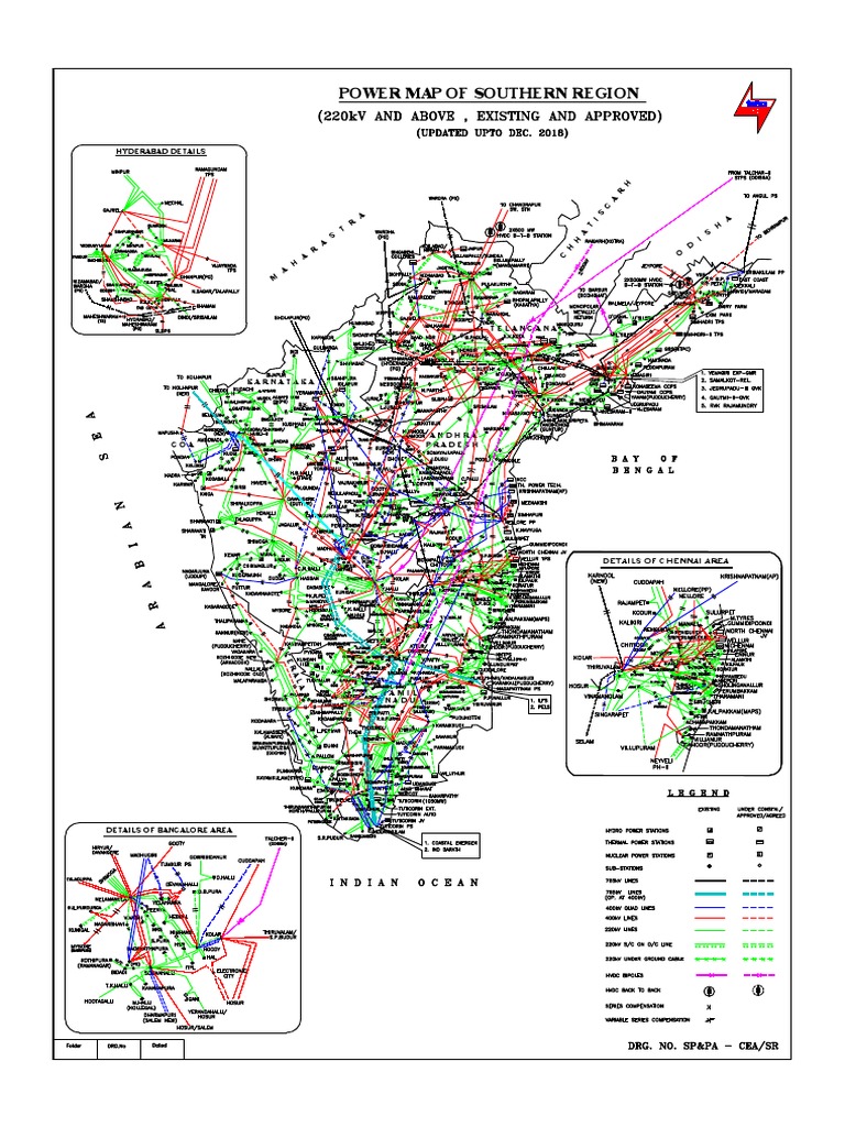 Power Map of Southern Region: Hyderabad Details | PDF