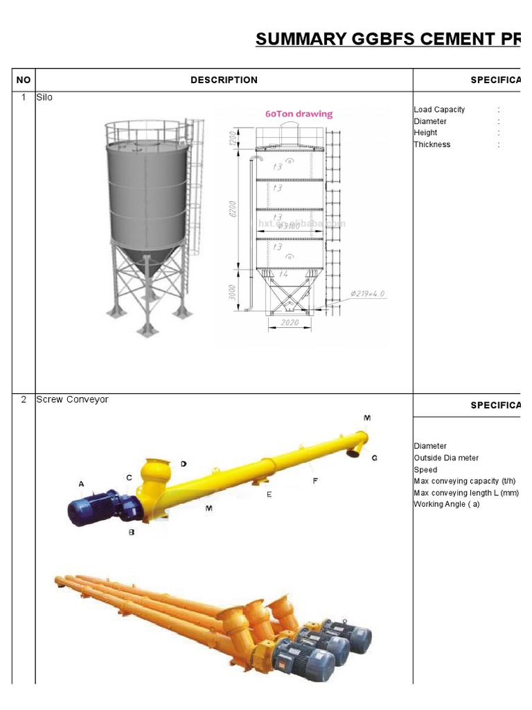 Summary Ggbfs Cement Process: 1 Silo | PDF | Nature