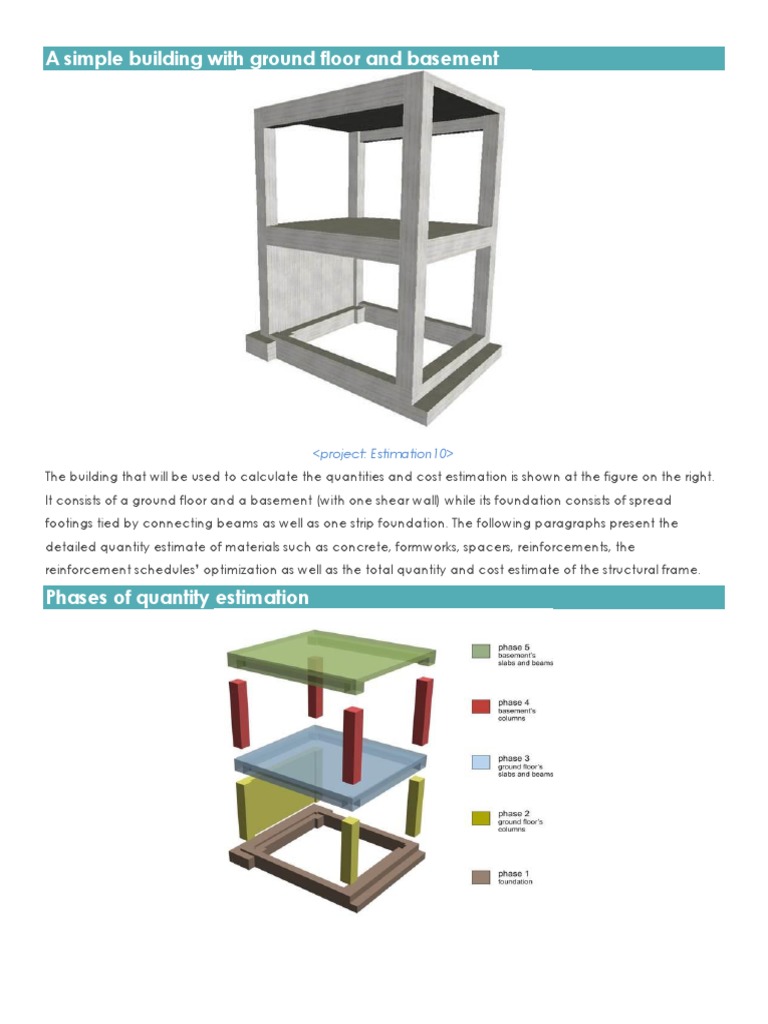 A Simple Building With Ground Floor and Basement | PDF