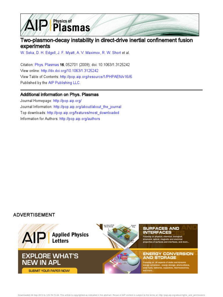 Two-plasmon-Decay Instability in Direct-Drive Inertial Confinement ...