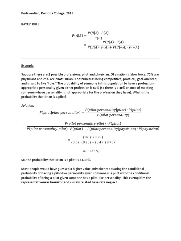 Understanding Bayes' Rule with Examples | PDF