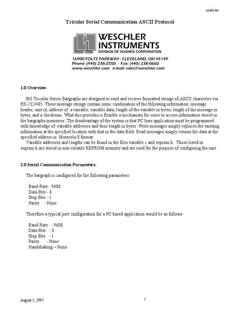 Ascii Protocol | PDF | String (Computer Science) | Byte