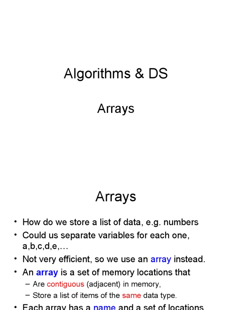Algorithms 6 Arrays | PDF | Array Data Structure | Sequence Algorithms 6 Arrays | PDF | Array Data Structure | Sequence