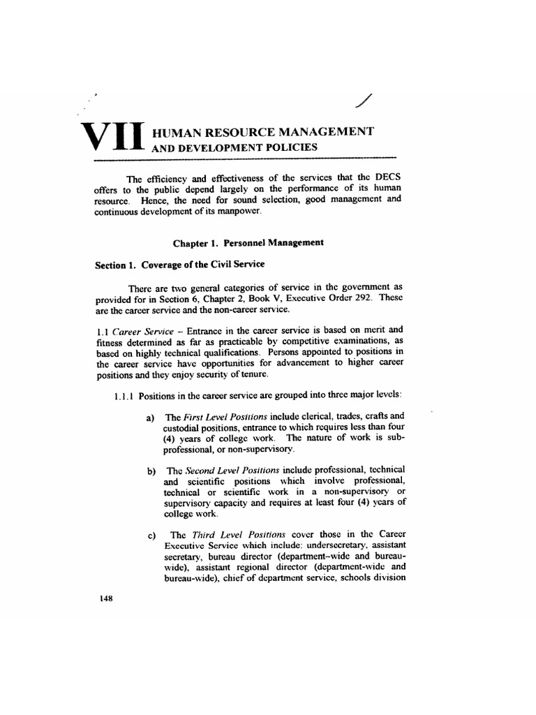 DECS SERVICE MANUAL - 09 VII - Human Resource Management and ...