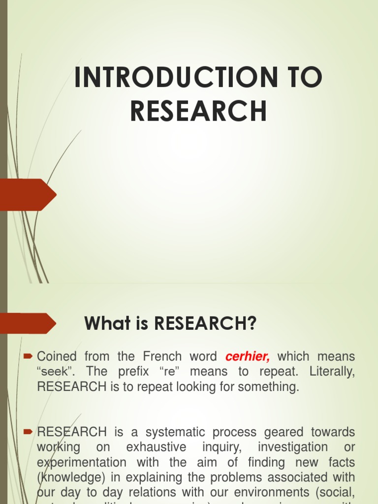L1.intro. To Research | PDF | Qualitative Research | Theory