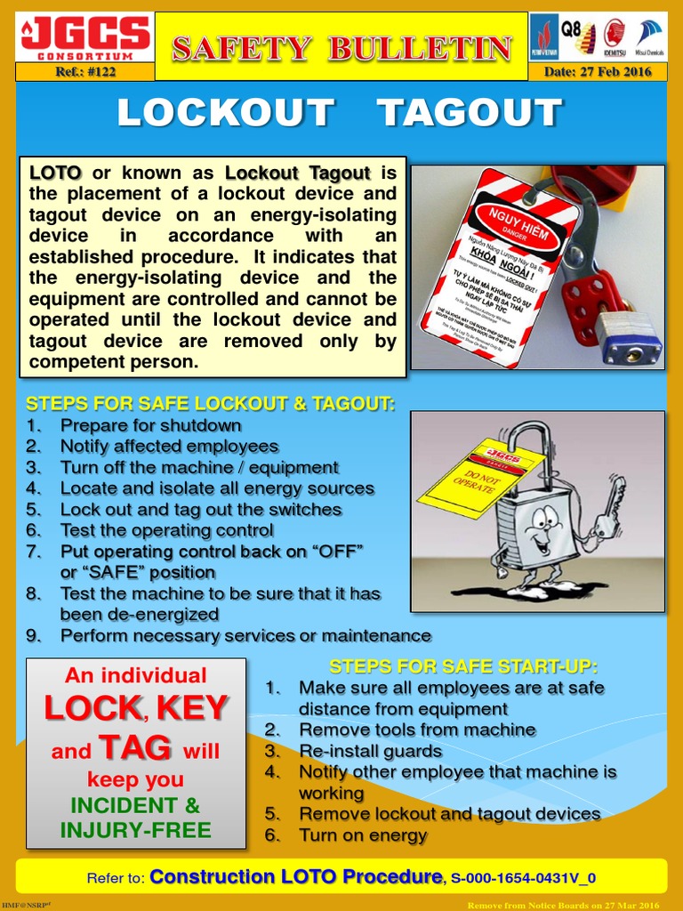 Lockout Tagout: Lock KEY TAG | PDF