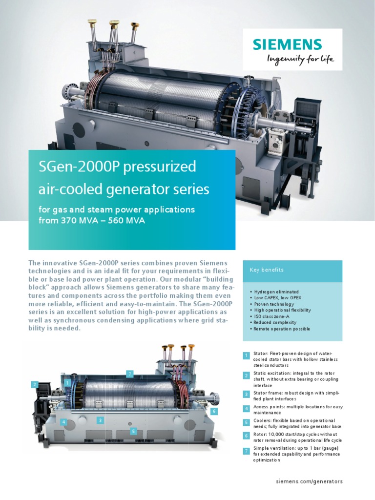 Siemens Generator Sgen 2000p Factsheet Web en | PDF | Electric ...