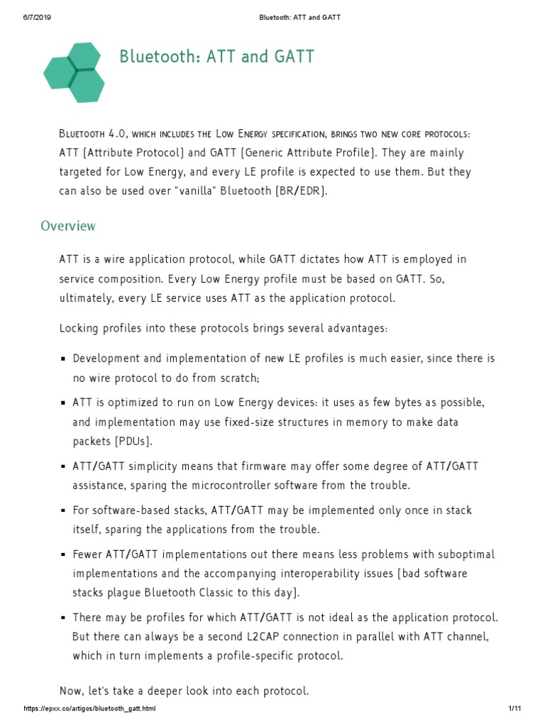 Bluetooth - ATT and GATT | PDF | Bluetooth | Computer Networking