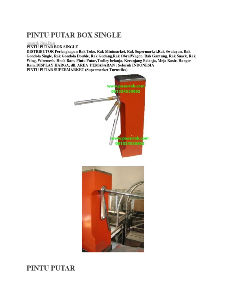 Pintu Putar Box Single | PDF