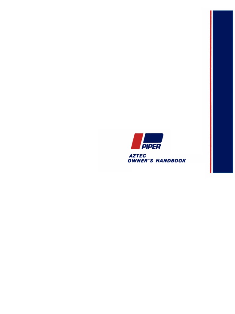Aztec Owner'S: Handbook | PDF | Valve | Brake