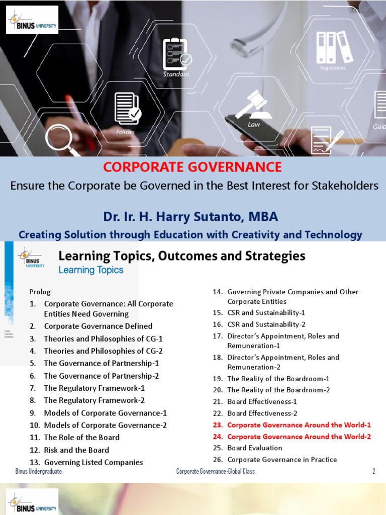 Corporate Governance: Dr. Ir. H. Harry Sutanto, MBA | PDF | Corporate ...