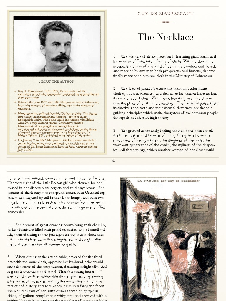 The Necklace: Guy de Maupassant | PDF | Guy De Maupassant