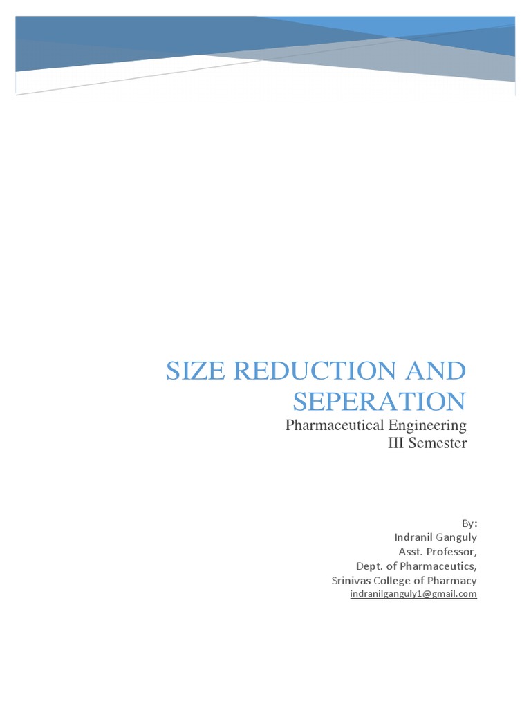 Size Reduction and Size Separation | Download Free PDF | Mill (Grinding ...